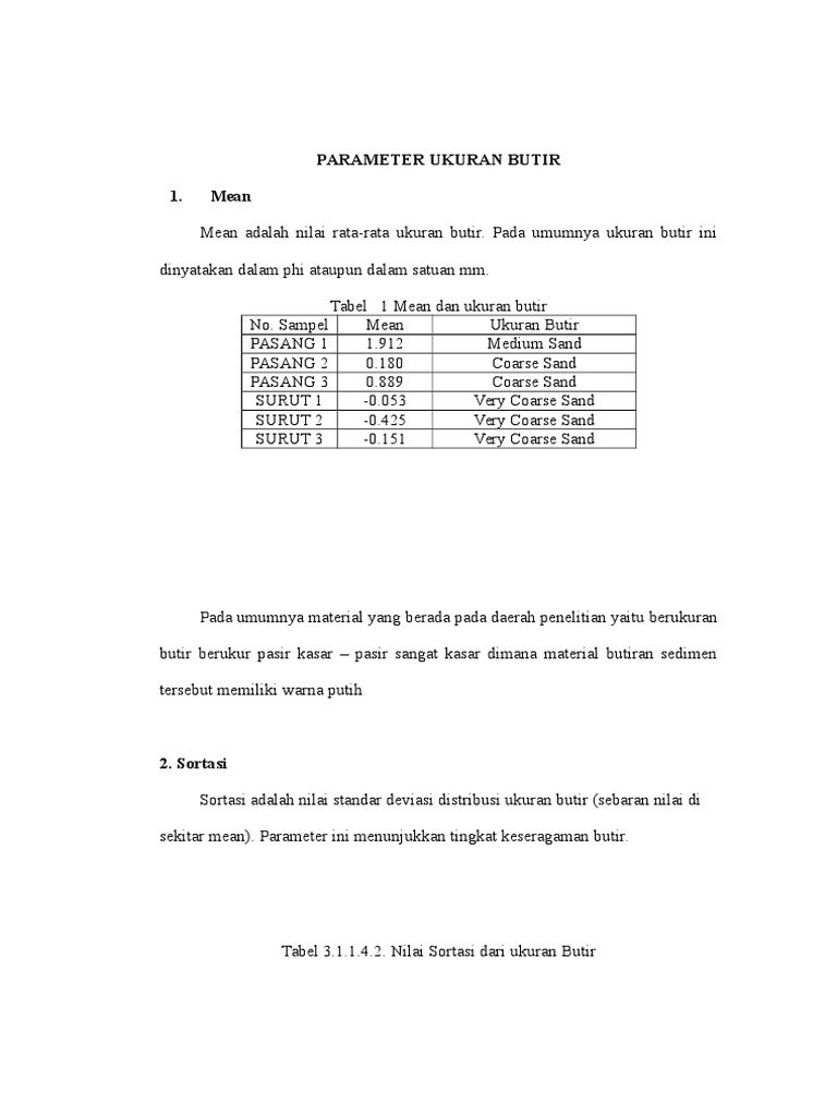 Analisis Ukuran Butir Sedimen | PDF