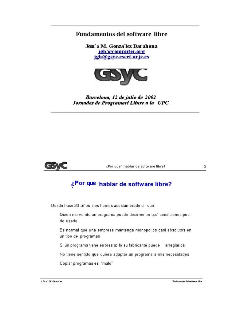 Fundamentos de Software Libre | PDF | Software libre | Software
