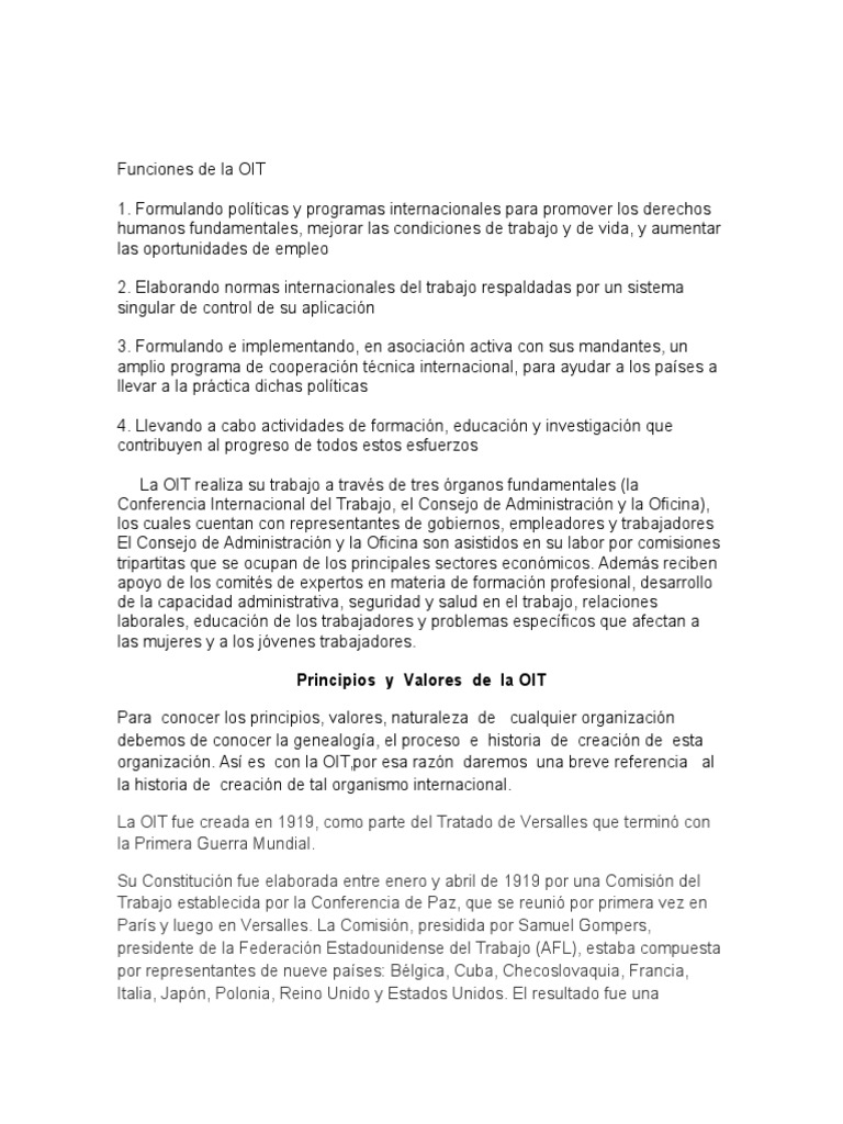Principios de La Oit | PDF | Organización Internacional del Trabajo ...