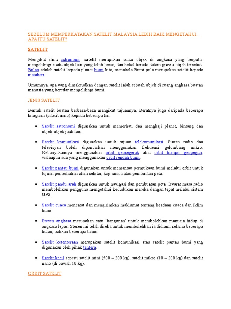 Razak Satelite | PDF | Eksplorasi Luar Angkasa | Industri Luar Angkasa