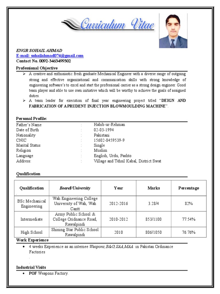 Sohail Ahmad CV | PDF | Engineering | Science