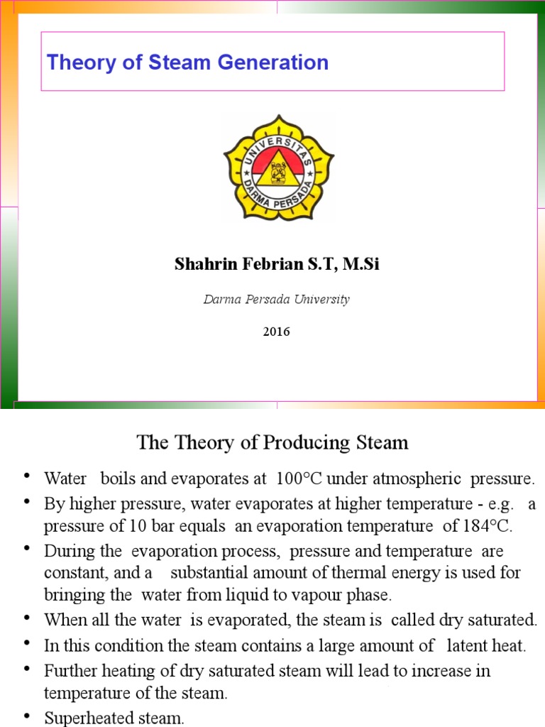 Theory of Steam Generation | PDF | Steam | Evaporation