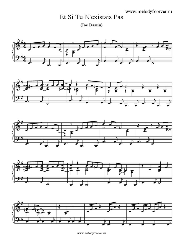 Joe Dassin Et Si Tu - Nexistais Pas PDF | PDF