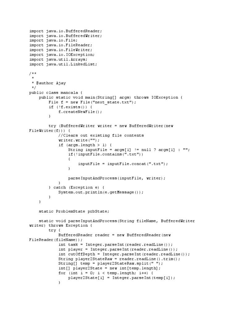 Mancala | PDF | Integer (Computer Science) | Boolean Data Type