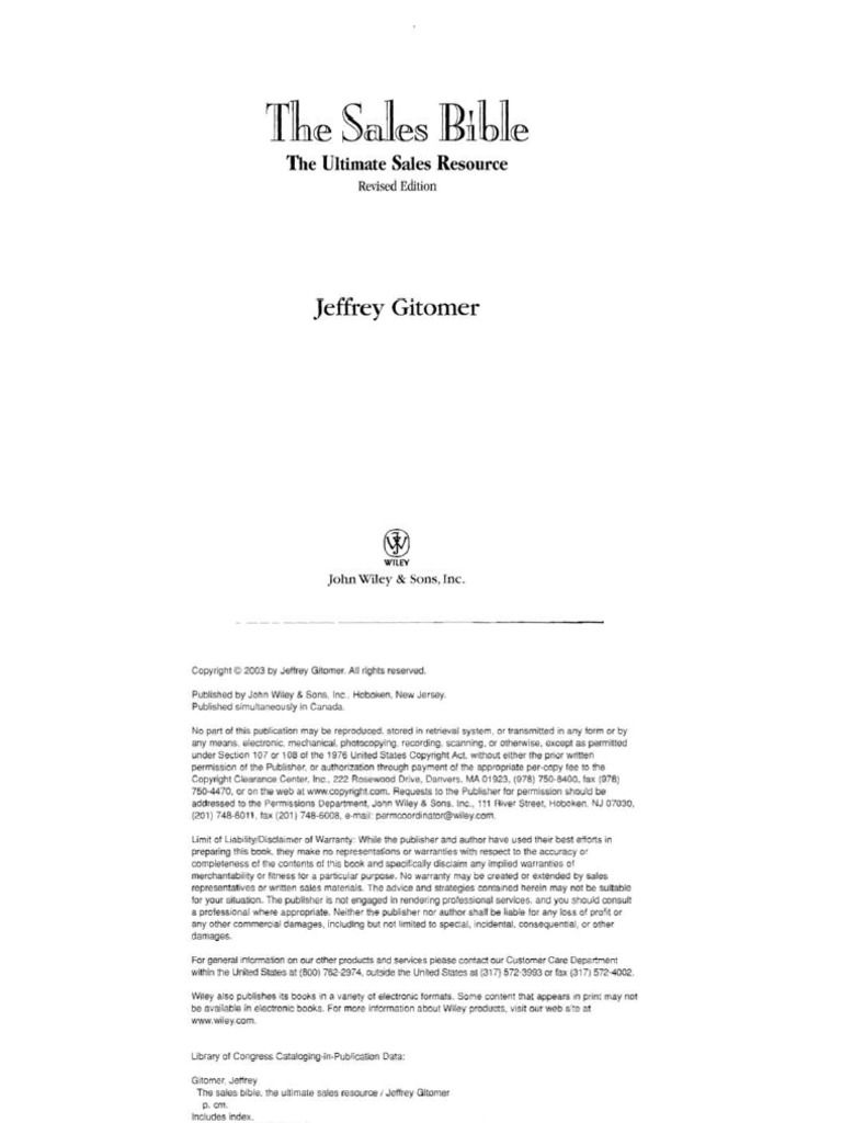 Sales Bible | PDF