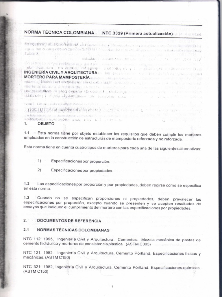 NTC 3329 Mortero para Mampostería | PDF