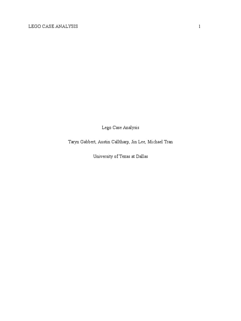 Lego Case Analysis | PDF | Lego | Internal Audit