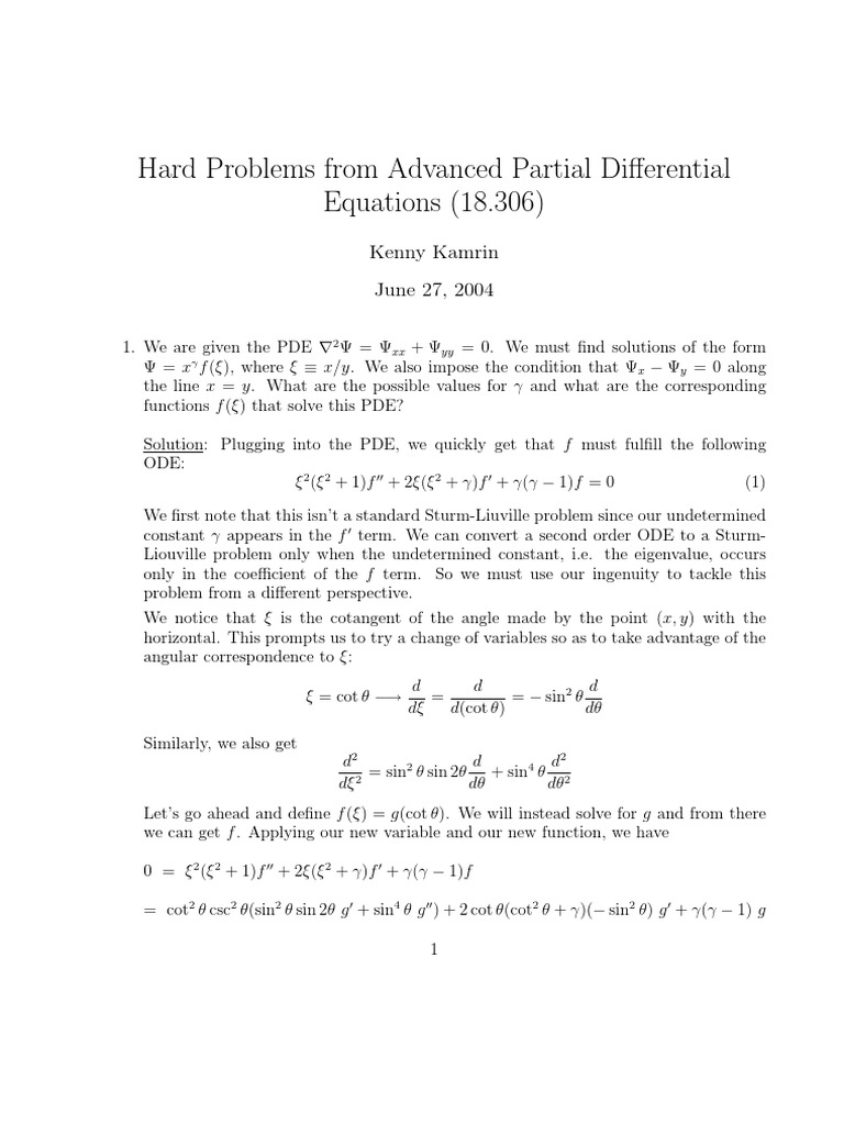 Bonus Problems | PDF | Trigonometric Functions | Partial Differential Equation