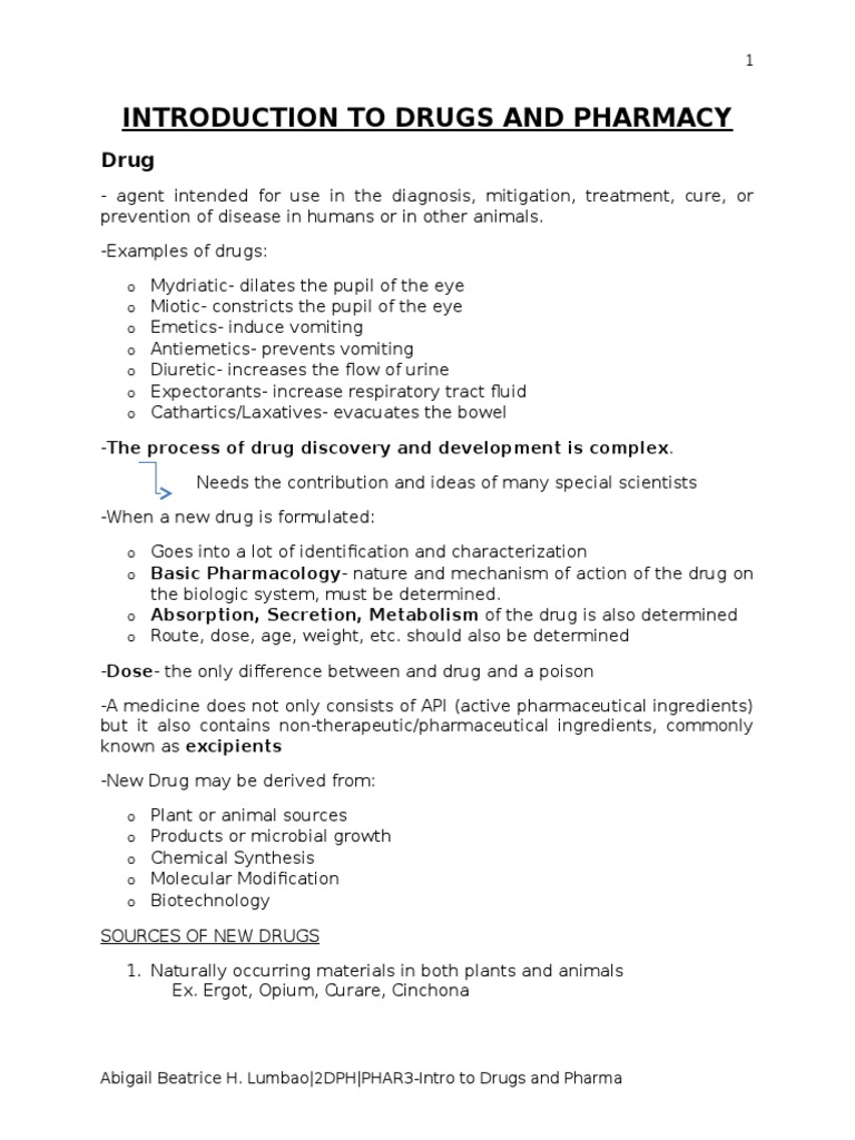 Introduction To Drugs and Pharmacy | PDF | Pharmaceutical Drug | Pharmacy