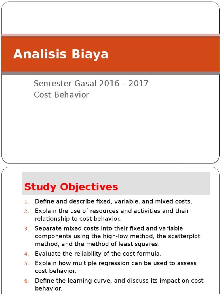 Lec 4 Cost Behavior | PDF | Least Squares | Regression Analysis