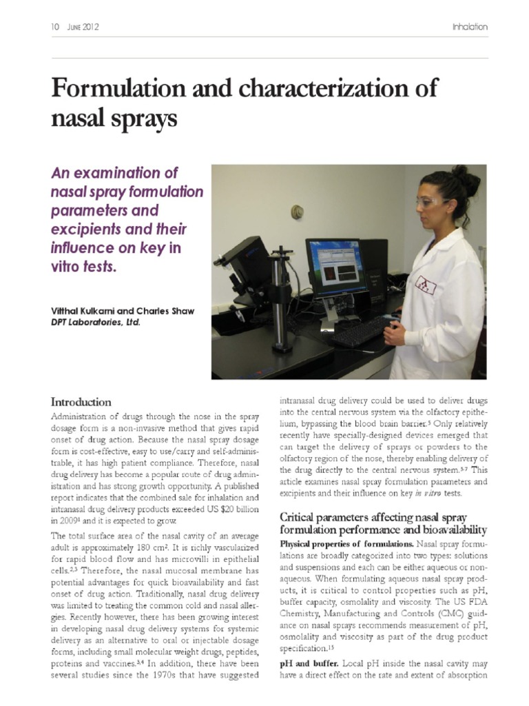 Formulation and Characterization of Nasal Sprays PDF | PDF