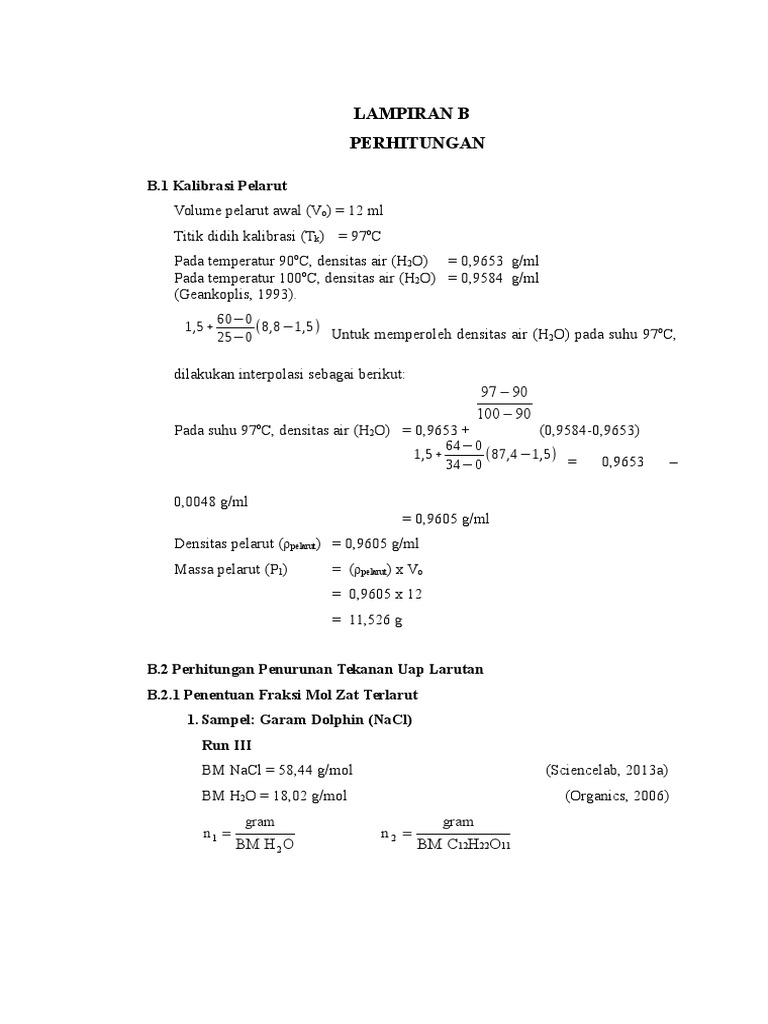 Lampiran B Perhitungan | PDF