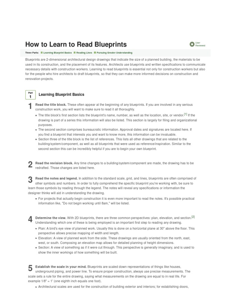 How To Learn To Read Blueprints | PDF