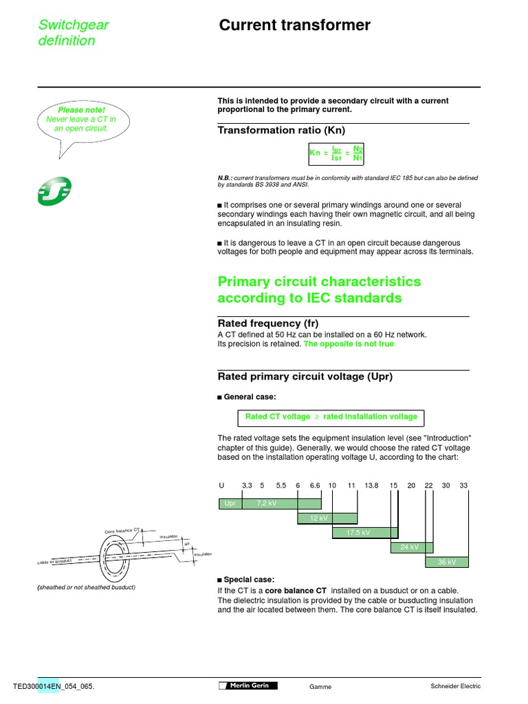 Current Transformer Specifications Guide | PDF | Transformer ...