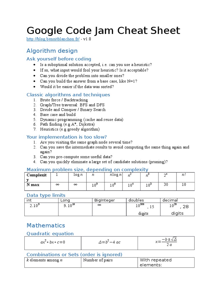 Cheat Sheet | PDF | Theoretical Computer Science | Discrete Mathematics