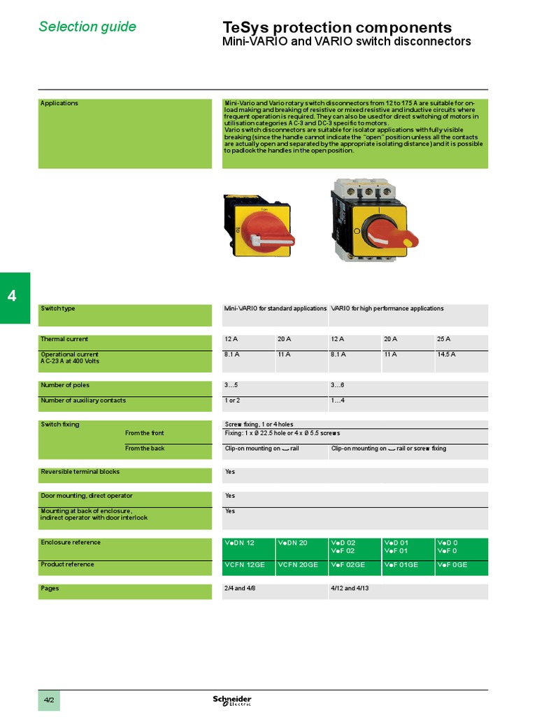 LV Switch - Schneider Electric - Vario - V4 | Download Free PDF ...