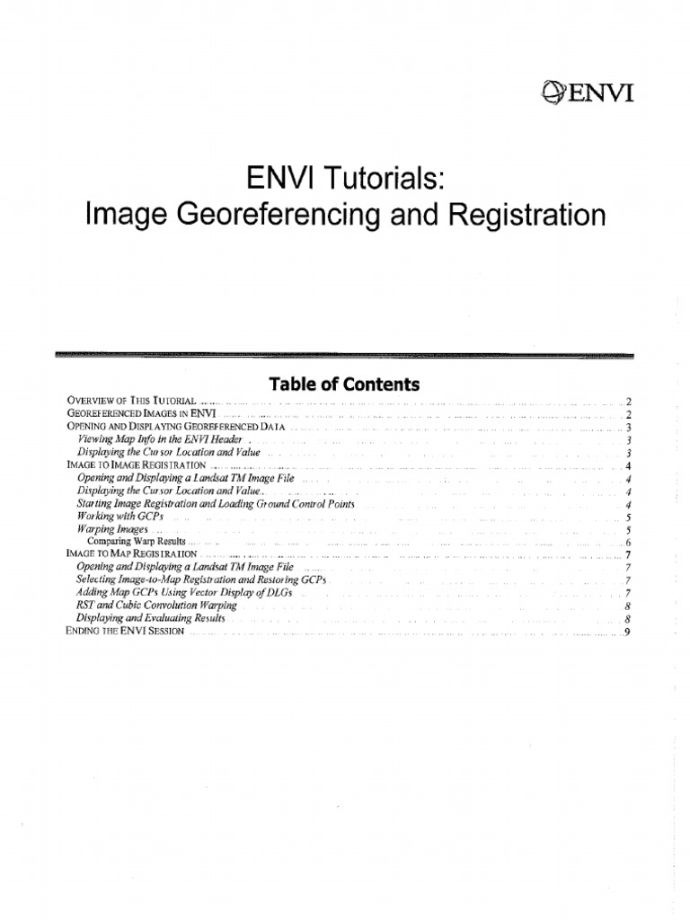 ENVI Tutorials - Image Georeferencing | PDF | Nature