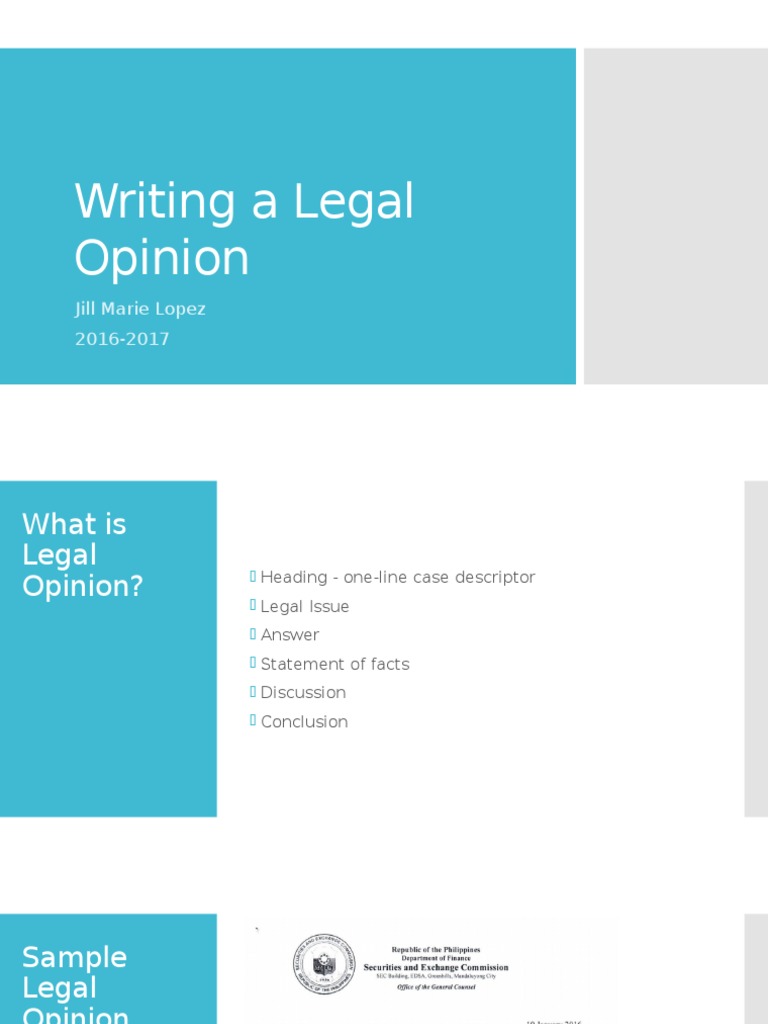 How to Write a Legal Opinion Guide | PDF