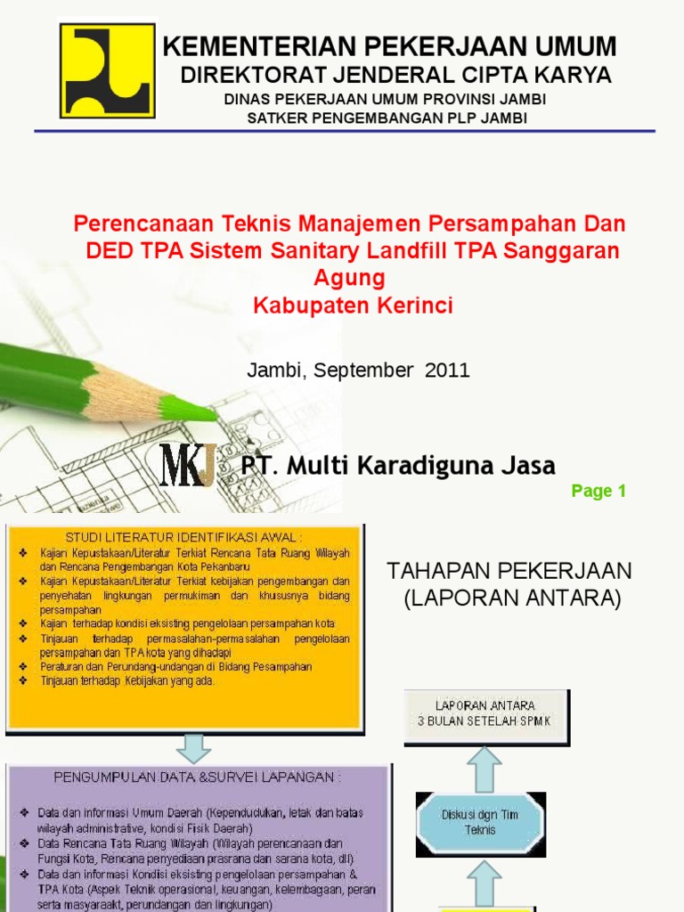 Laporan Pendahuluan DED Persampahan | PDF | Griya & Taman | Teknologi ...