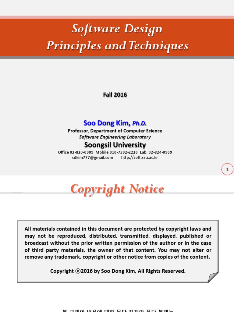 Sw Design Principles And Techniques Soo Dong Kim Pdf Component