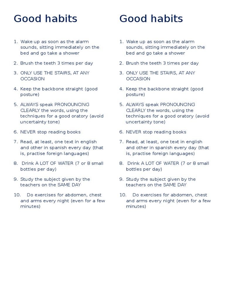 Good Habits | PDF