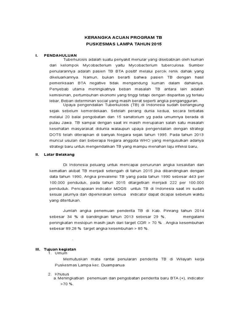 Kerangka Acuan TB Dan Kusta | PDF