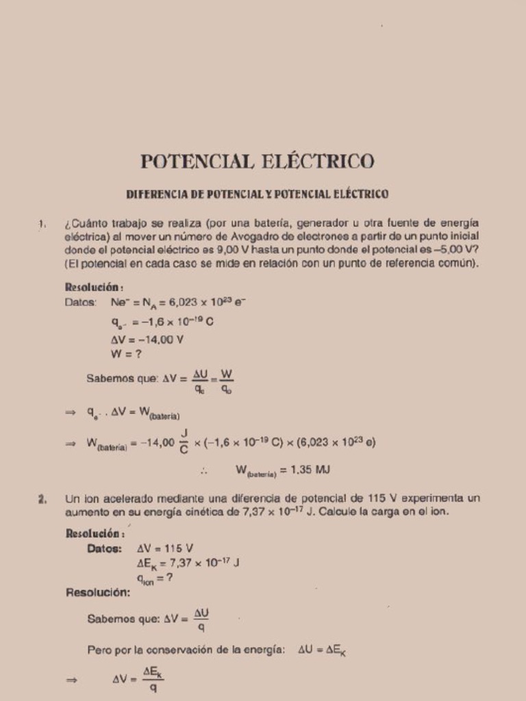 Cap14potencial Electricoteorea Y Ejercicios Resueltos