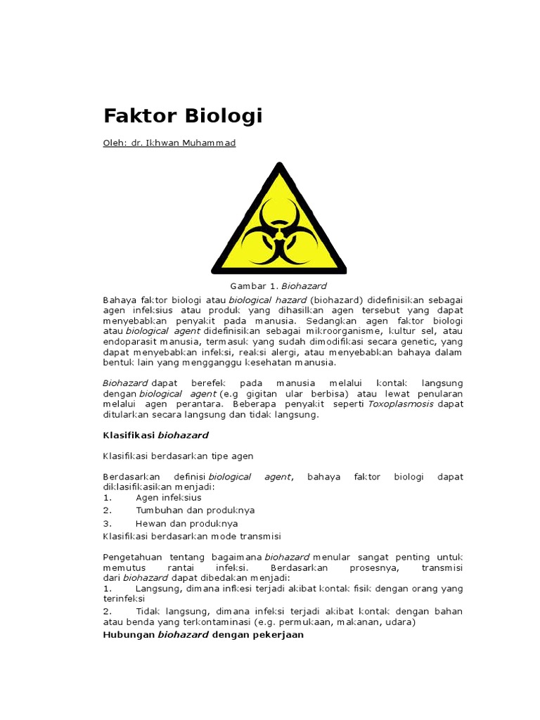 Faktor Biologi Hazard | PDF