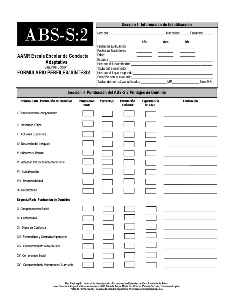 Formulario Protocolo ABS | PDF