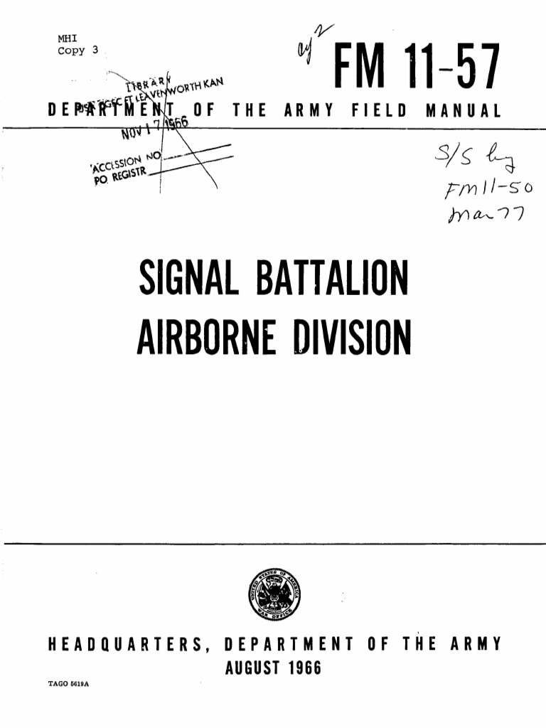 FM 11-57 - Signal Battalion Airborne Division | PDF | Staff (Military ...