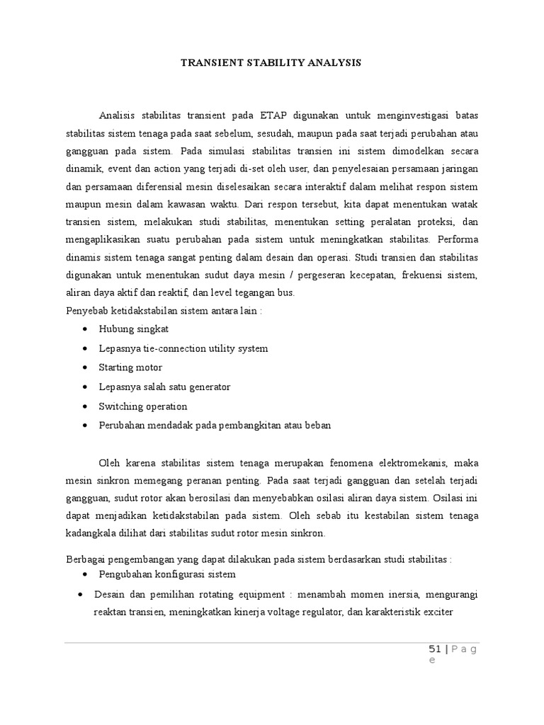Transient Stability Analysis | PDF