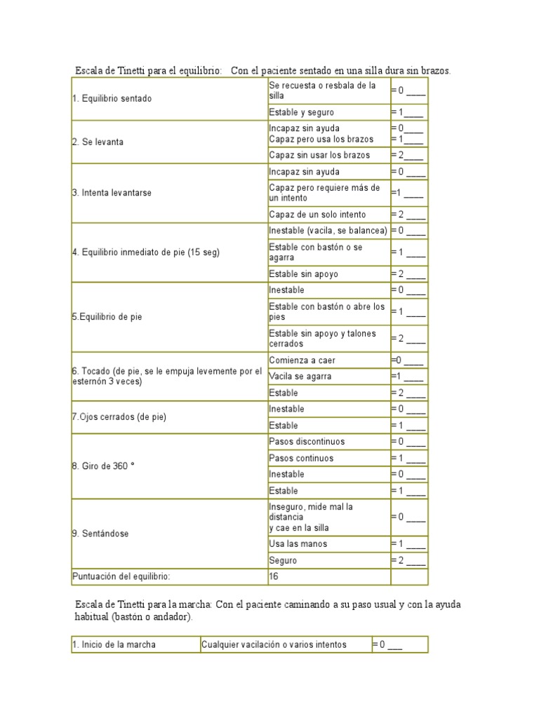Escala de Tinetti | PDF | Pie | Deportes