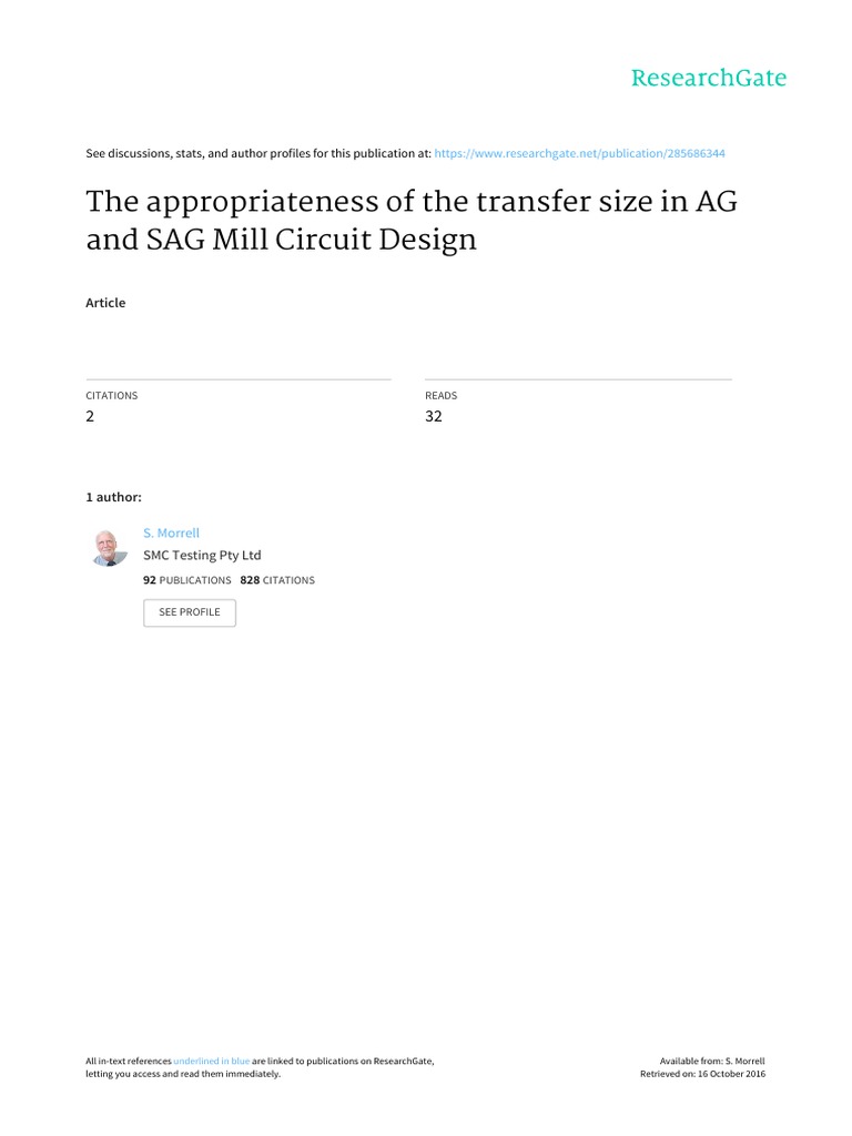Paper # 153 - The Appropriateness of The Transfer Size in Ag and Sag ...