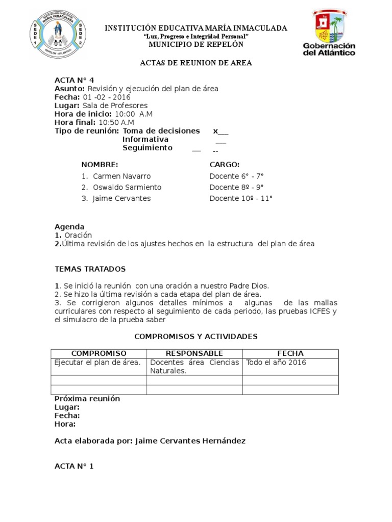 Actas 2016 Naturales | PDF | Maestros | Science
