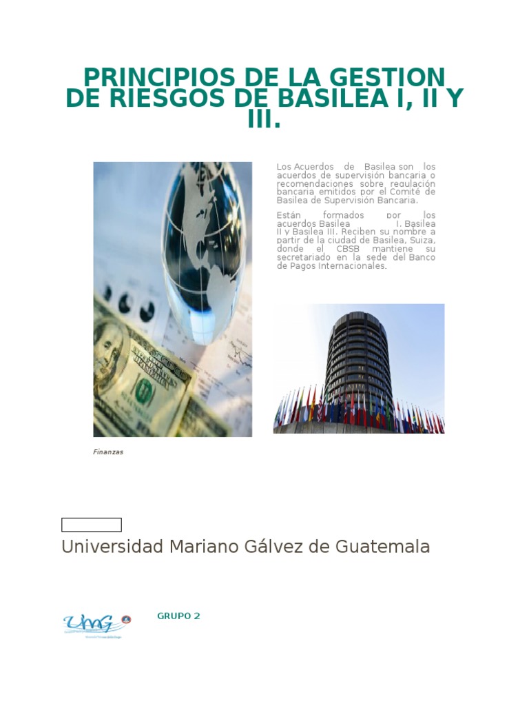 Principios de La Gestion de Riesgos de Basilea I | PDF | Basilea Ii | Basilea Iii