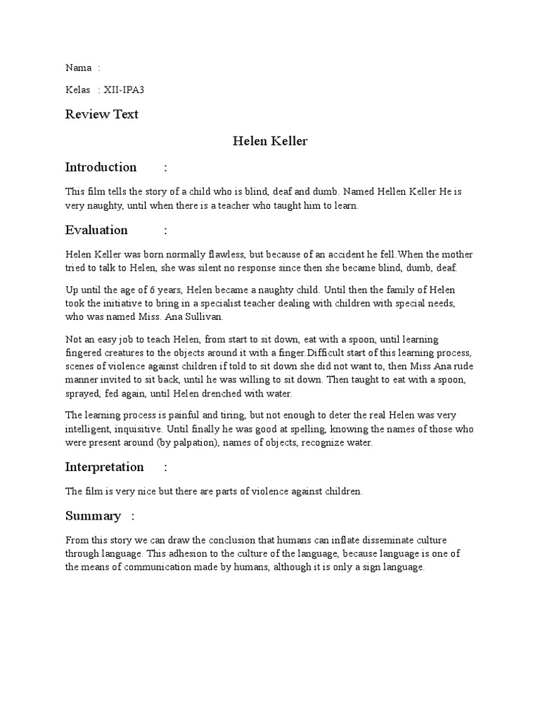 Helen Keller English | PDF