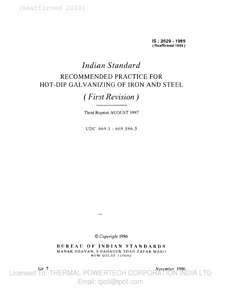 Is 2629 | PDF