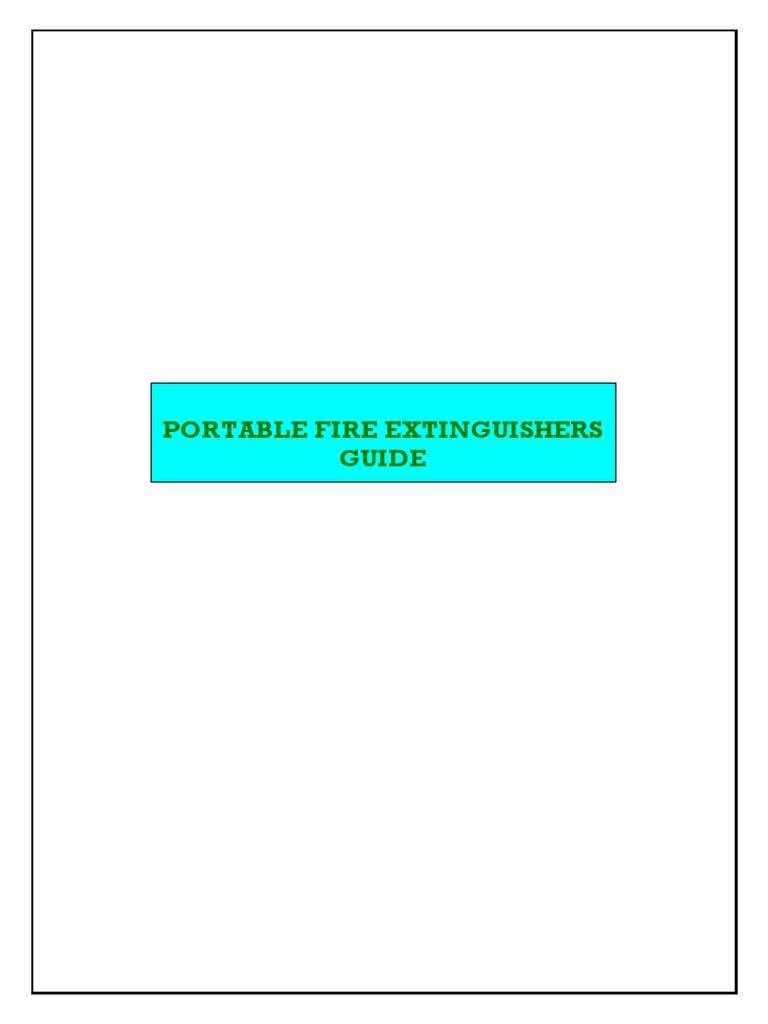 Portable Fire Extinguishers Guide PDF | PDF | Fires | Chemical Substances