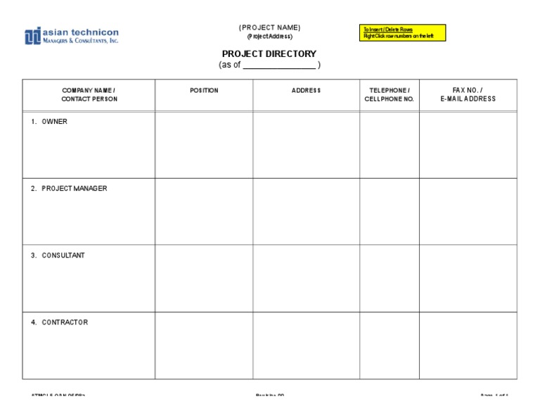 Project Directory Template | PDF