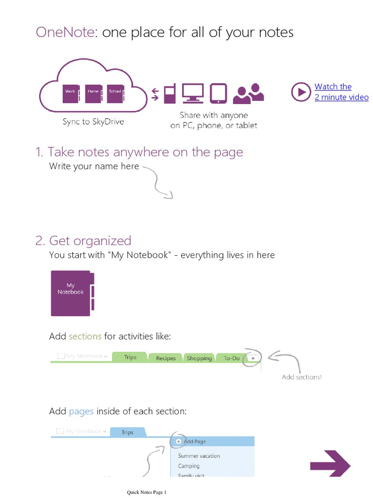 One Place For All of Your Notes: Onenote | PDF | Application Software ...