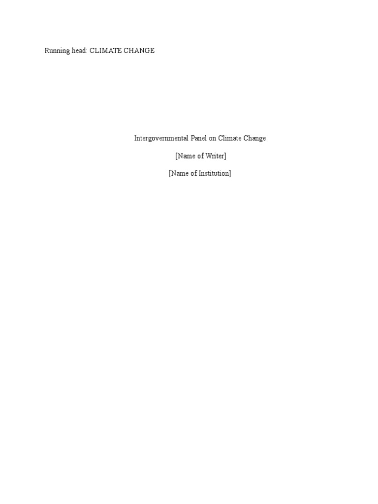 IPCC's Role in Climate Change Debate | PDF | Intergovernmental Panel On ...