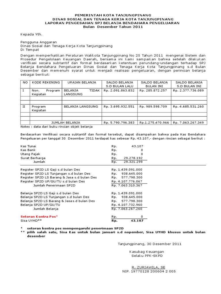 Form Pengesahan SPJ | PDF