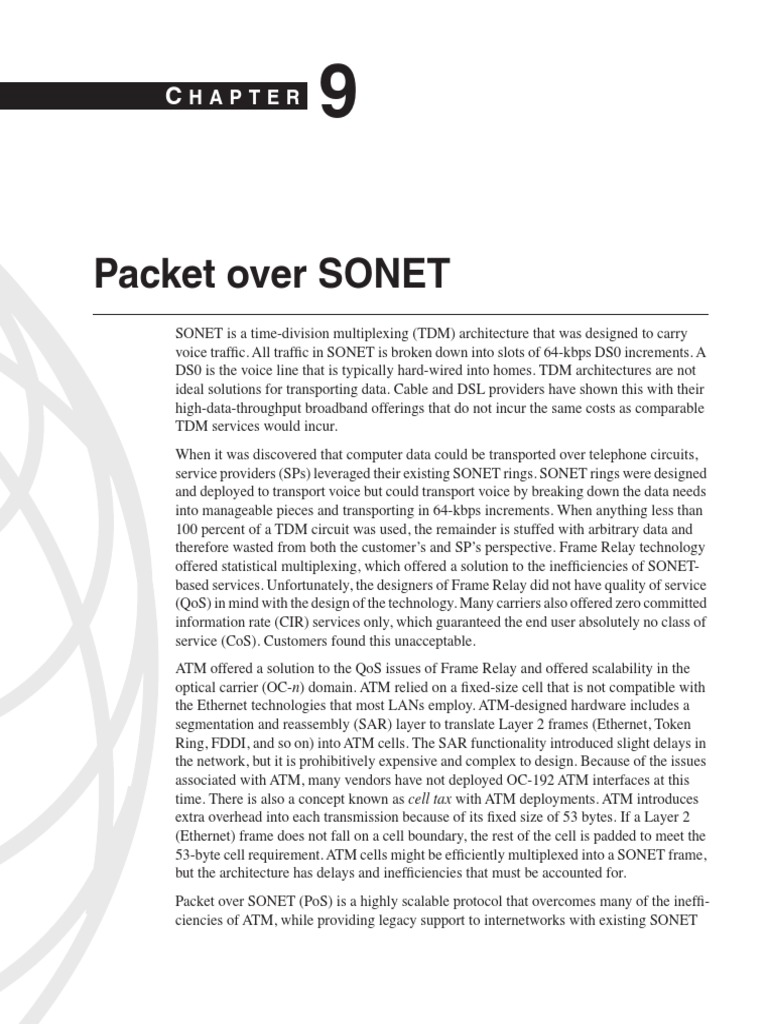 Packet Over SONET PDF | PDF | Asynchronous Transfer Mode | Computer Network