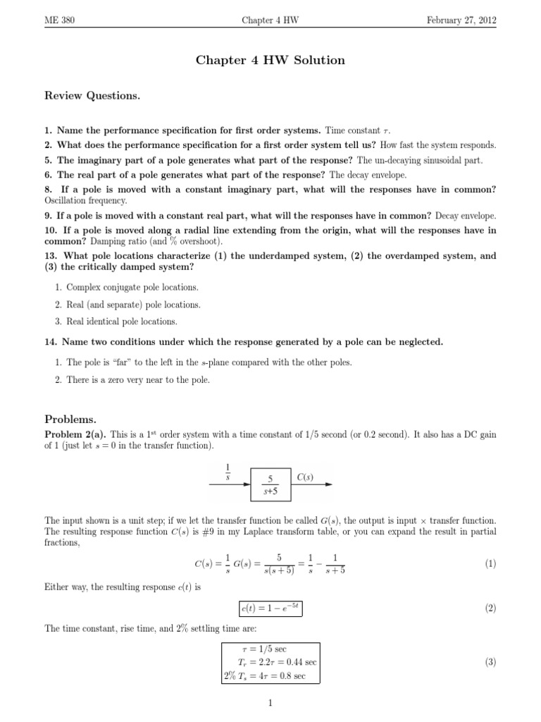 Chapter 4 HW Solution: Review Questions | PDF