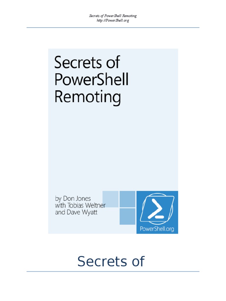 Secrets Of Powershell Remoting Pdf Public Key Certificate Command Line Interface 9315