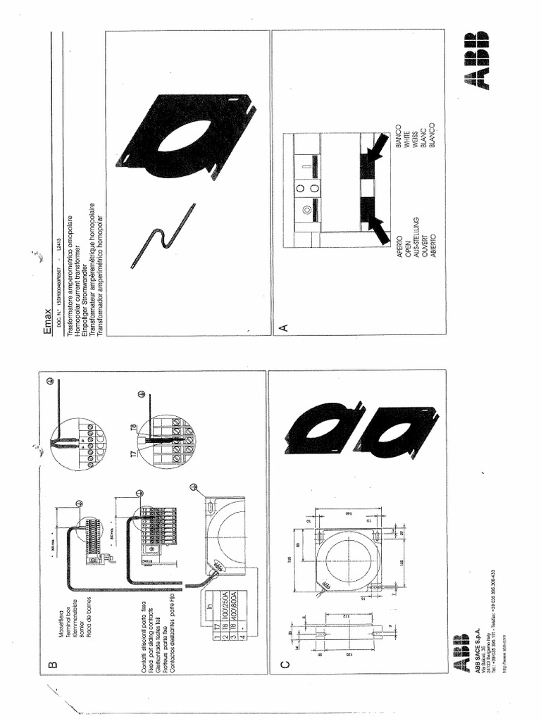 Emax Homopolar Current Transformer - 1SDH000460R0507-L2413 | PDF
