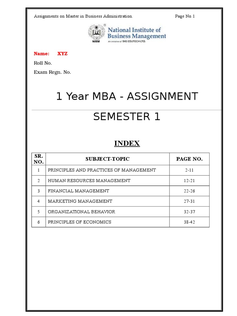 MBA Assignment NIBM | PDF | Market Liquidity | Employment