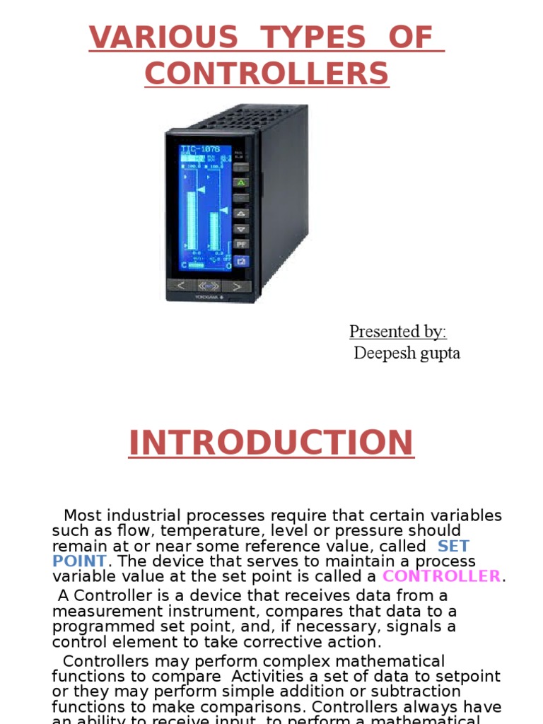 Various Types of Controller | PDF | Systems Theory | Systems Science