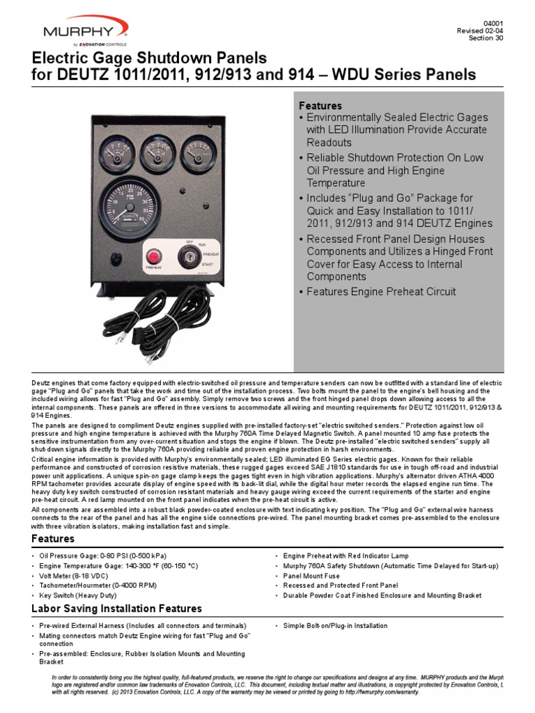 Deutz 914 Control Box | PDF | Electrical Connector | Electrical Wiring