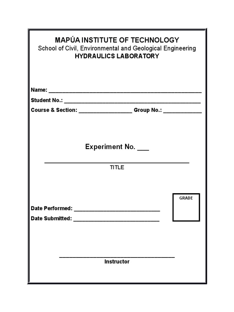 CE140-1P - Lab Report Front Page | PDF